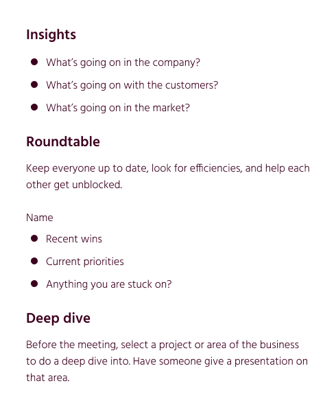 Executive Weekly Team Meeting Agenda Template Word Google Doc Executive Weekly Team Meeting Agenda Template Word Google Doc